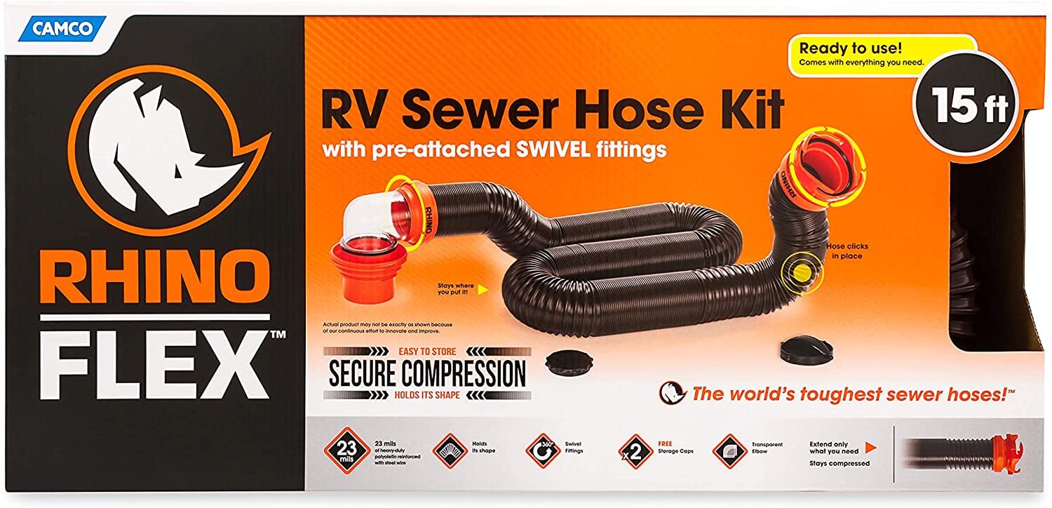 Camco RhinoFLEX vs Thetford Titan Sewer Hose - Getaway Couple