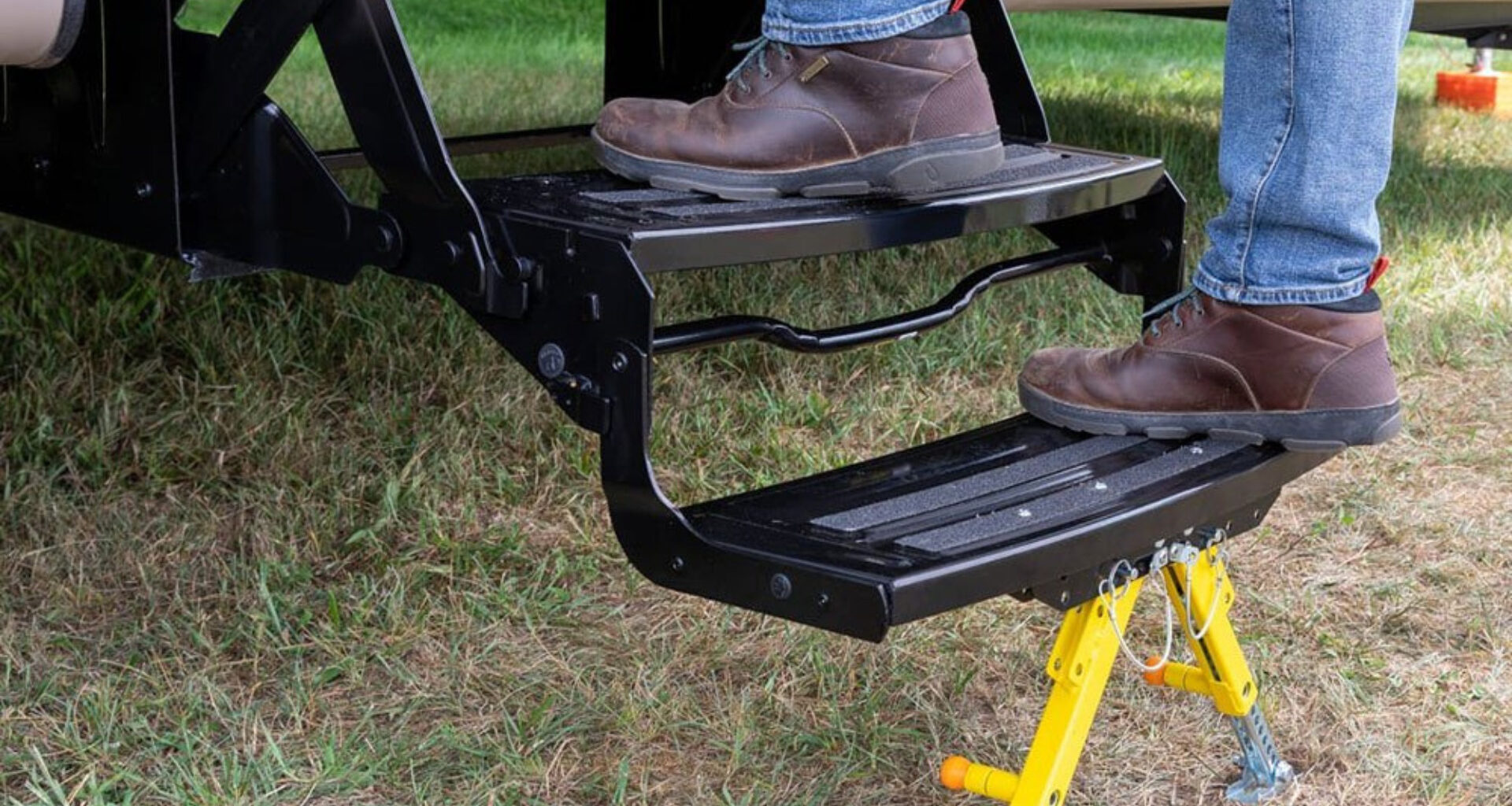Prevent Injuries With an RV Step Stabilizer - Getaway Couple